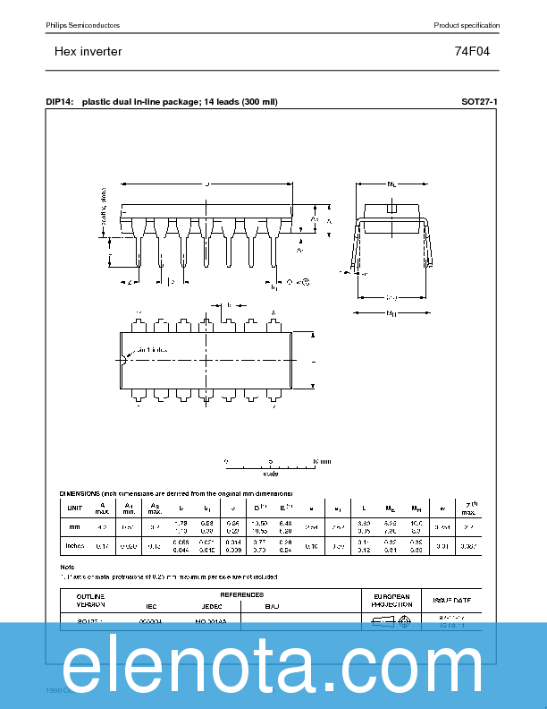 74F04 Datasheet PDF (78 KB) Philips | Pobierz z Elenota.pl