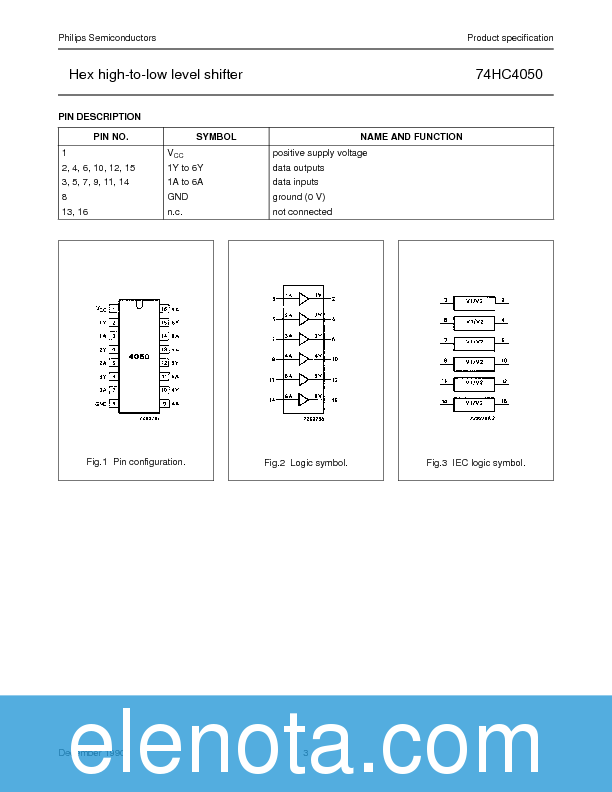 74HC4050 Datasheet PDF (38 KB) Philips | Pobierz z Elenota.pl