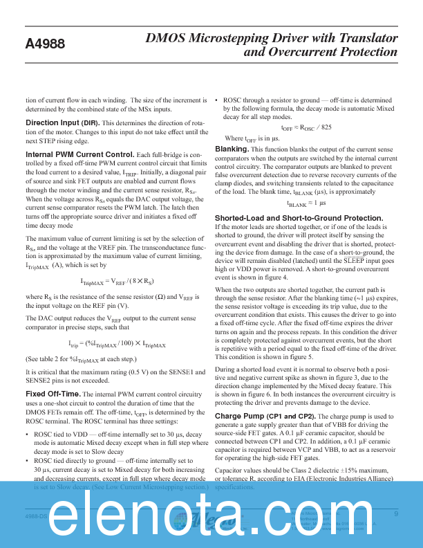 A4988 Datasheet PDF (512 KB) Allegro Microsystems | Pobierz z Elenota.pl