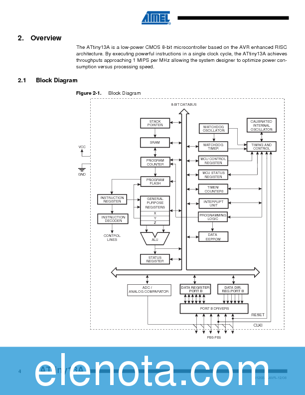ATTINY13A Datasheet PDF (462 KB) Atmel | Pobierz z Elenota.pl ATTINY13A Datasheet PDF (462 KB) Atmel | Pobierz z Elenota.pl