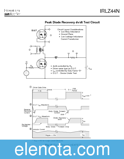 IRLZ44N Datasheet PDF (102 KB) International Rectifier | Pobierz z Elenota.pl
