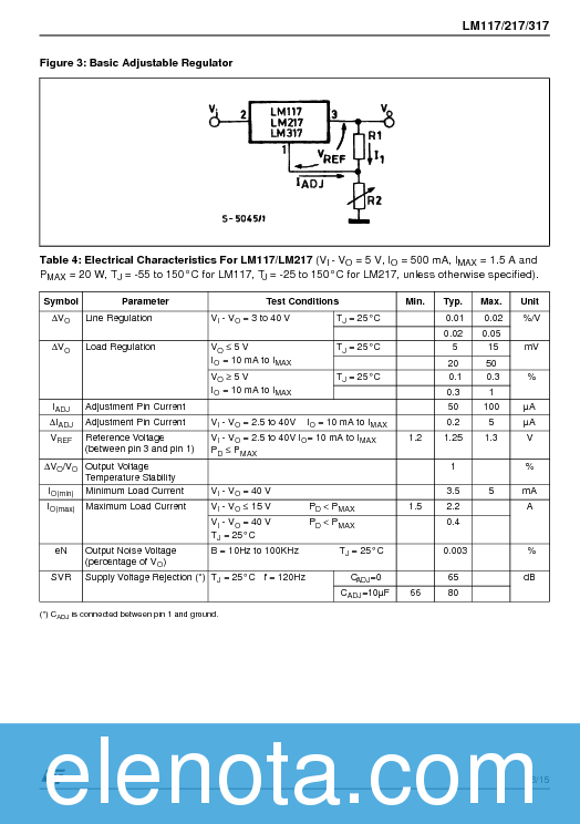 LM117 Datasheet PDF (493 KB) STMicroelectronics | Pobierz z Elenota.pl