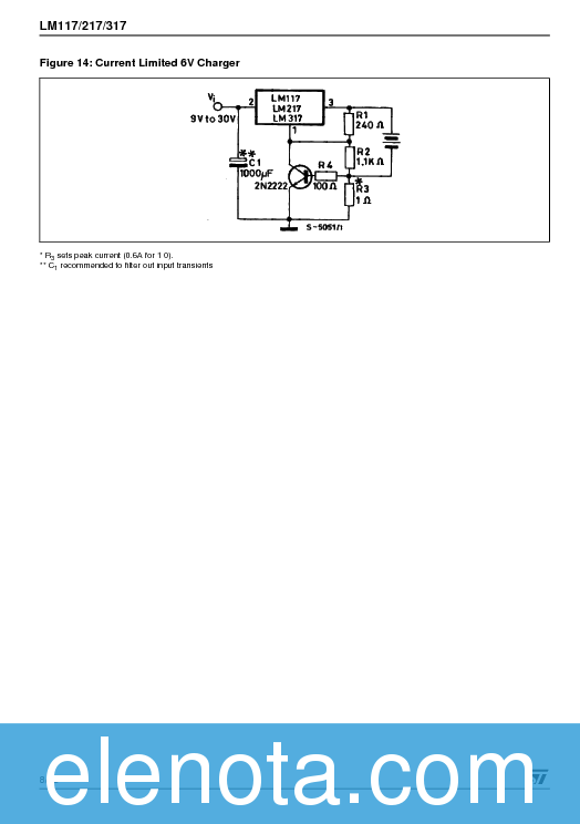 LM117 Datasheet PDF (493 KB) STMicroelectronics | Pobierz z Elenota.pl