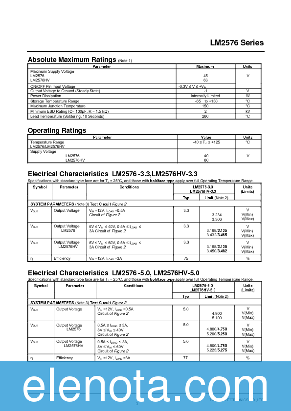 LM2576T-ADJ Datasheet PDF (238 KB) Tiger Electronic Co | Pobierz z Elenota.pl