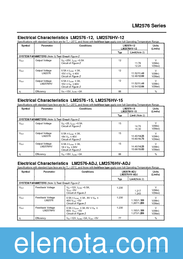 LM2576T-ADJ Datasheet PDF (238 KB) Tiger Electronic Co | Pobierz z Elenota.pl