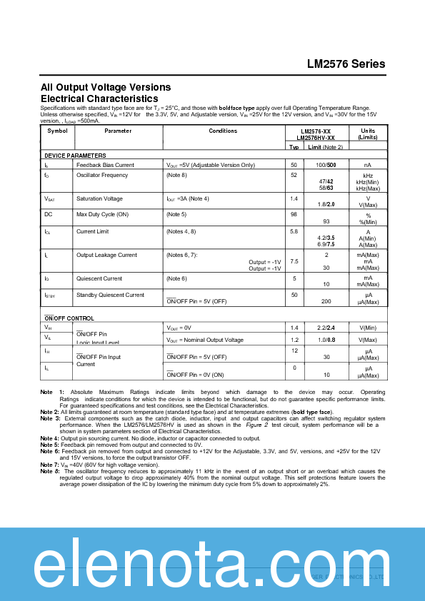 LM2576T-ADJ Datasheet PDF (238 KB) Tiger Electronic Co | Pobierz z Elenota.pl
