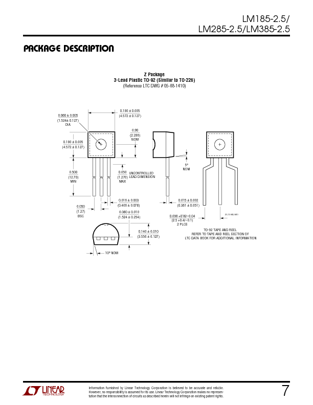 LM385-2.5 Datasheet PDF (146 KB) Linear Technology | Pobierz z Elenota.pl