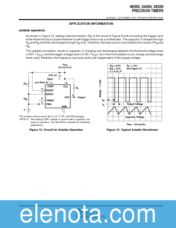NE555 Datasheet PDF (236 KB) Texas Instruments | Pobierz z Elenota.pl