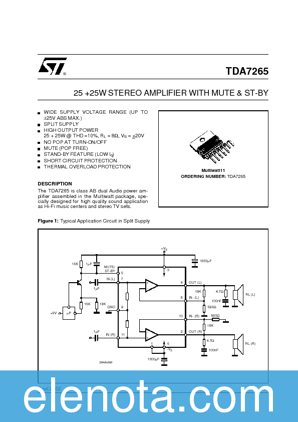 Tda7265 схема включения - Схемы