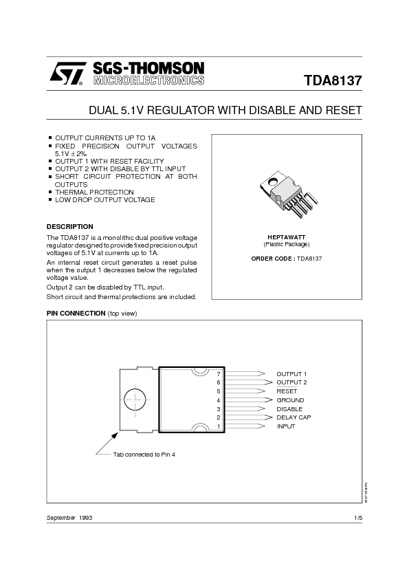 Układ TDA8137 regulator napięcia SQL7