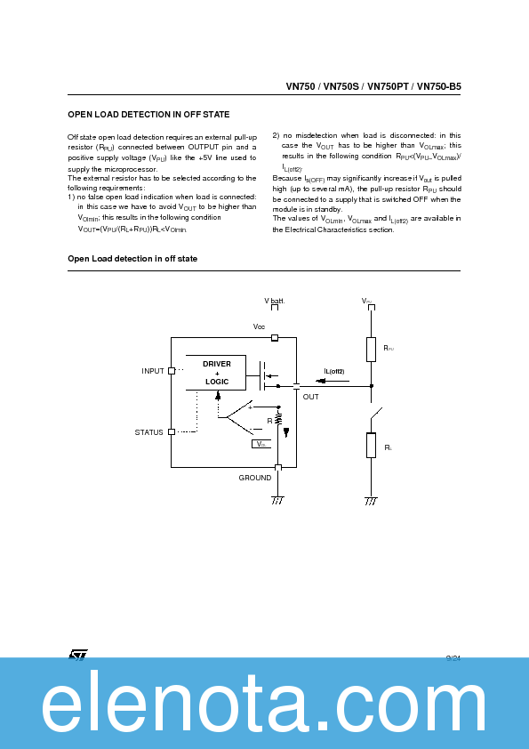 VN750S Datasheet PDF (275 KB) STMicroelectronics | Pobierz z Elenota.pl