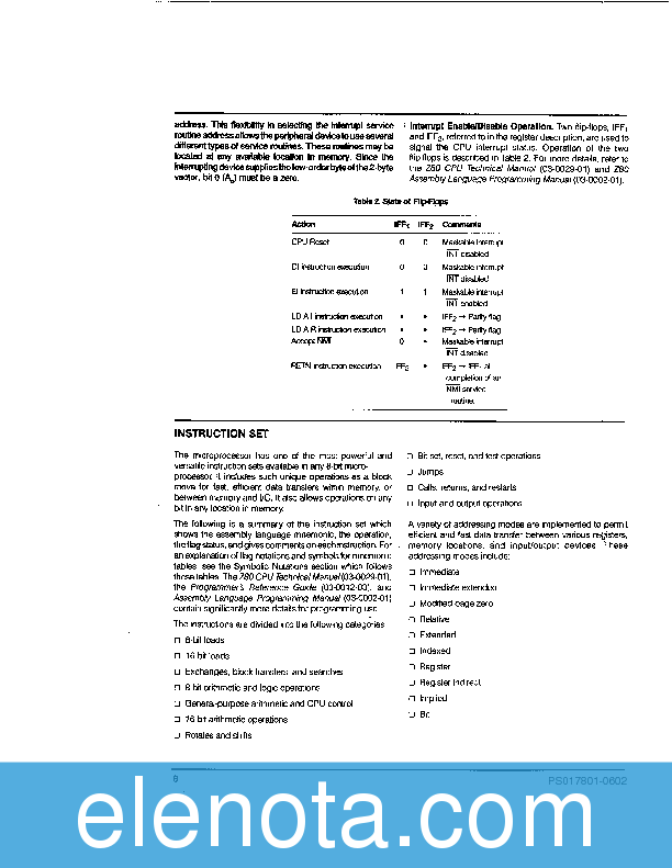 Z80 Datasheet PDF (0.98 MB) Zilog | Pobierz z Elenota.pl Z80 Datasheet PDF (0.98 MB) Zilog | Pobierz z Elenota.pl
