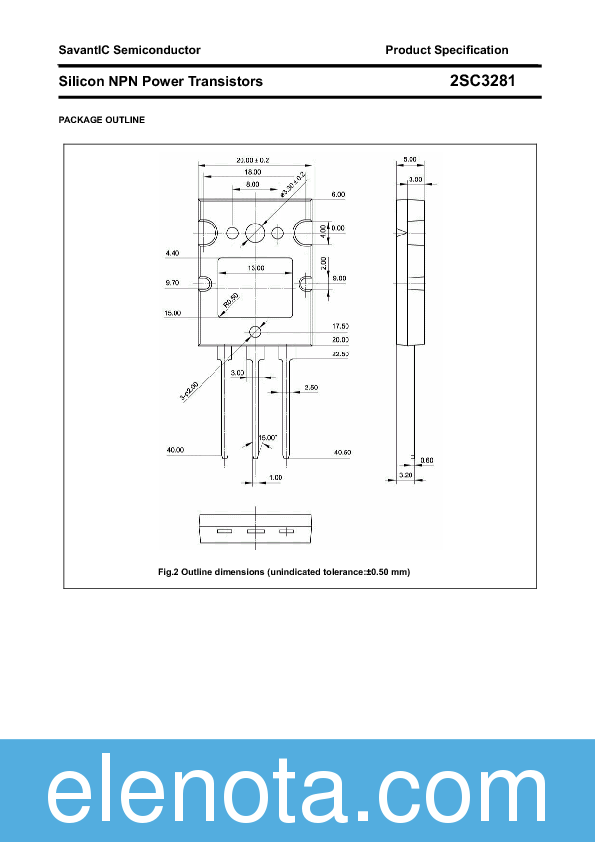 2SC3281 Datasheet PDF (221 KB) Savantic | Pobierz z Elenota.pl