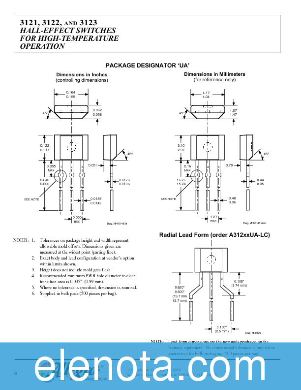 3121 Datasheet PDF (145 KB) Allegro | Pobierz z Elenota.pl