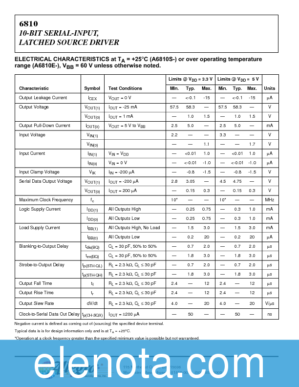 6810 Datasheet PDF (112 KB) Allegro | Pobierz z Elenota.pl