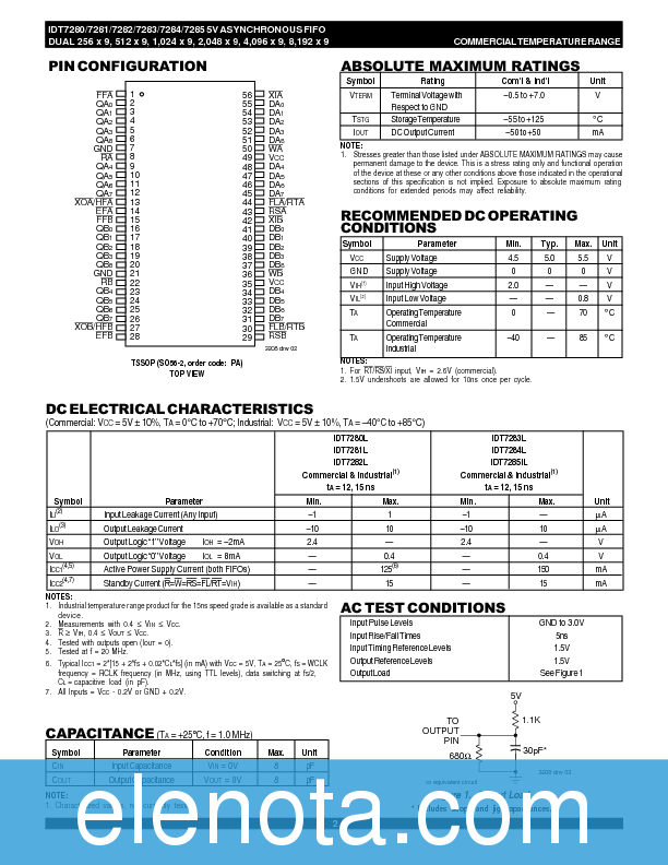 7285 Datasheet PDF (201 KB) IDT | Pobierz z Elenota.pl