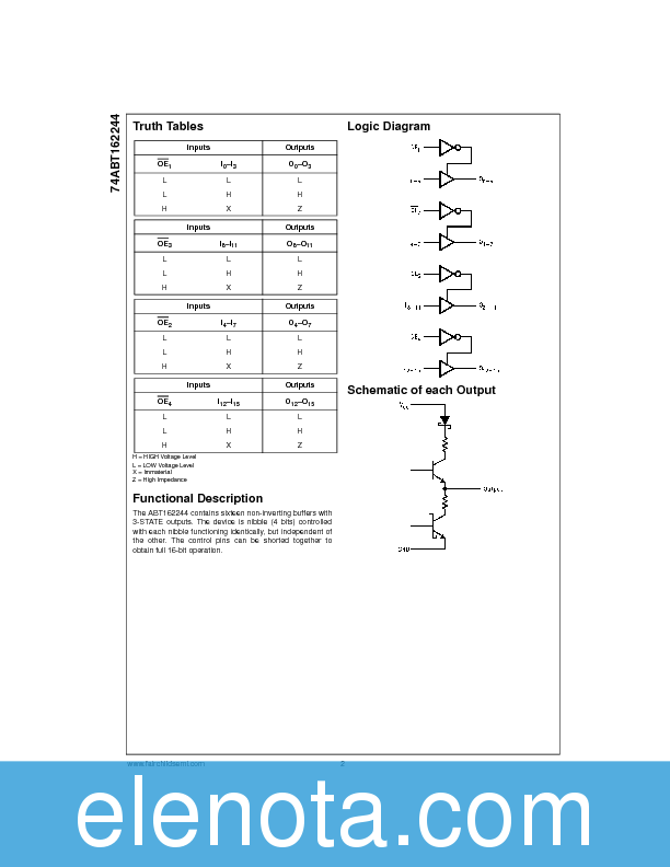 74ABT162244 Datasheet PDF (93 KB) Fairchild | Pobierz z Elenota.pl