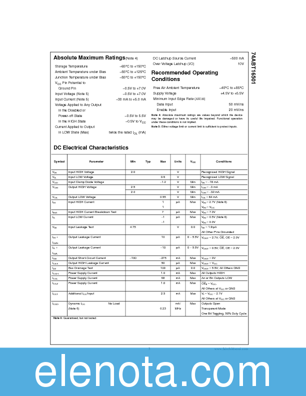 74ABT16501 Datasheet PDF (67 KB) Fairchild | Pobierz z Elenota.pl