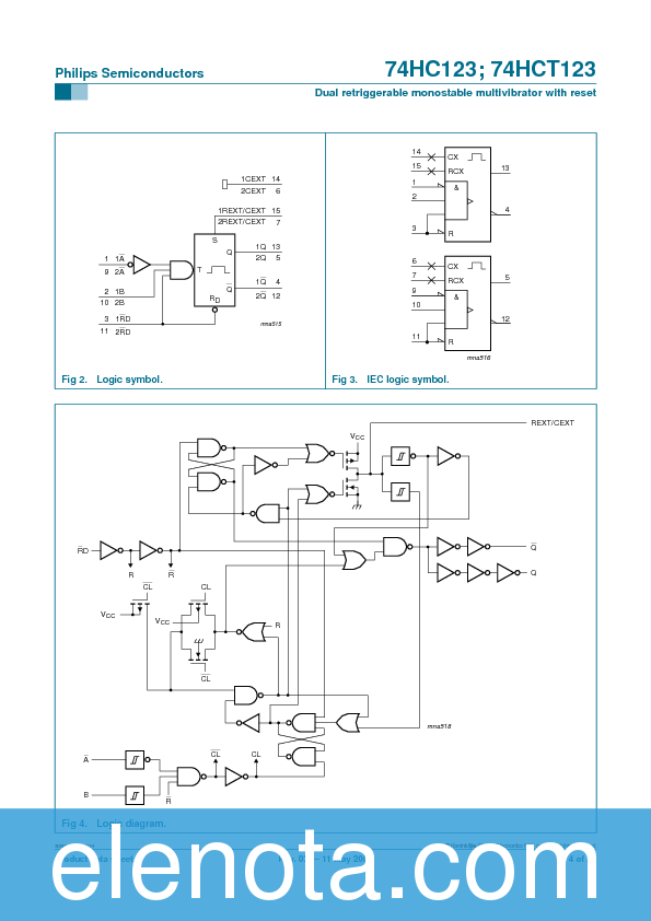 74HC123 Datasheet PDF (157 KB) Philips | Pobierz z Elenota.pl