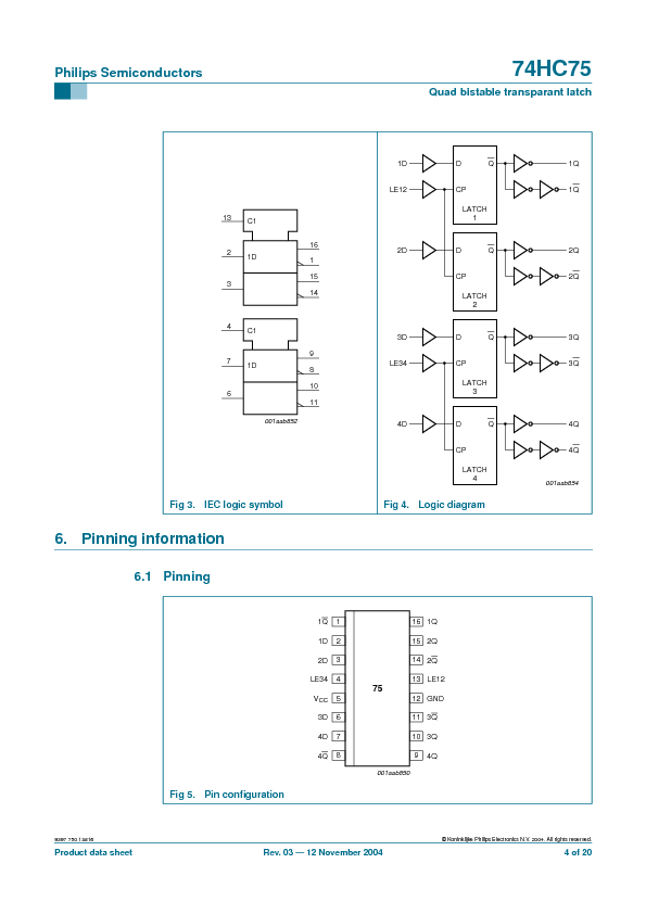 74HC75 Datasheet PDF (106 KB) Philips | Pobierz z Elenota.pl