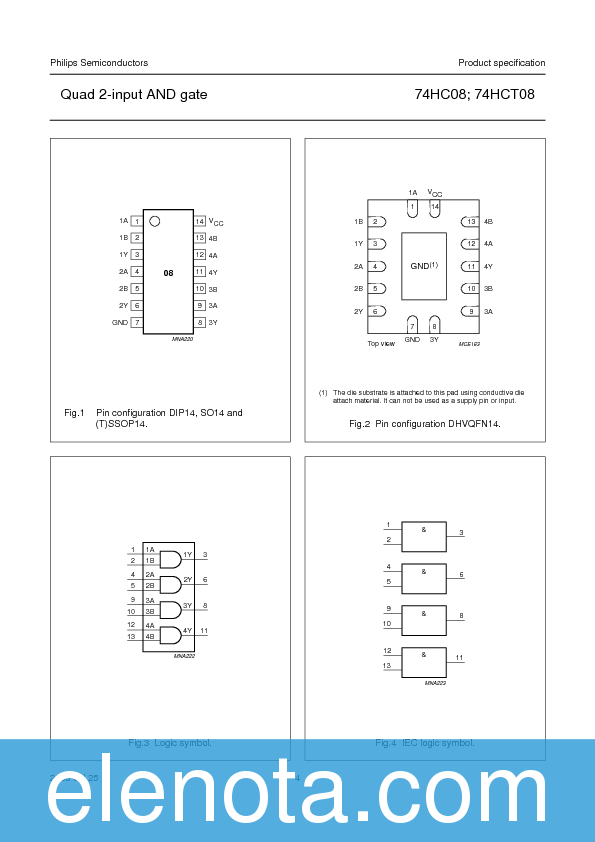 74HCT08 Datasheet PDF (109 KB) Philips | Pobierz z Elenota.pl