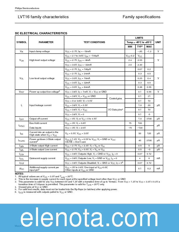 74LVT16 Datasheet PDF (22 KB) Philips | Pobierz z Elenota.pl