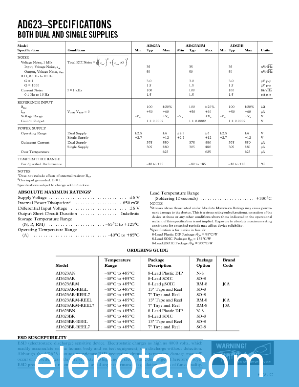 Ad623 Datasheet