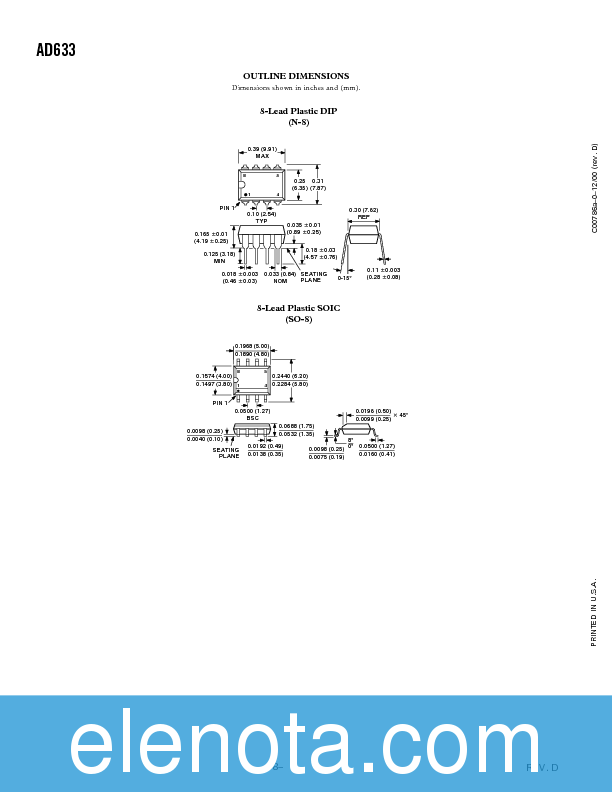AD633 Datasheet PDF (146 KB) Analog Devices | Pobierz z Elenota.pl