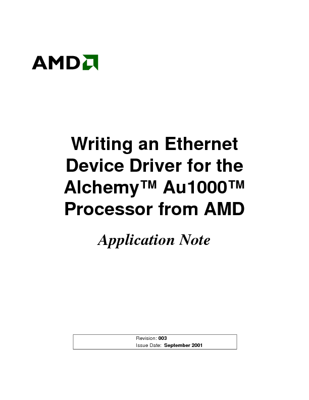 APPLICATION NOTE Datasheet PDF (65 KB) AMD | Pobierz z Elenota.pl