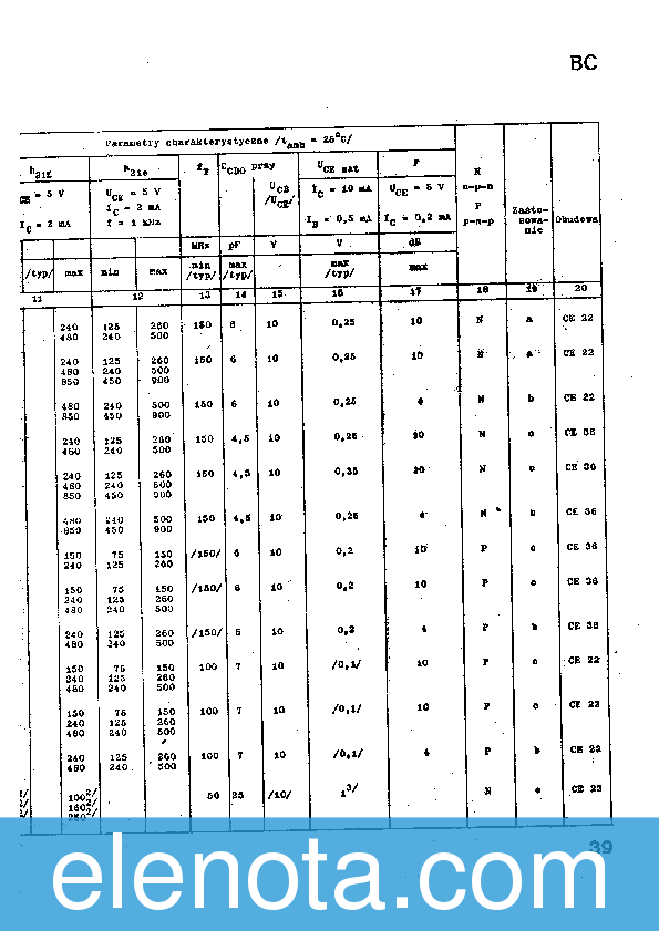 BC211 Datasheet PDF (2.13 MB) CEMI | Pobierz z Elenota.pl