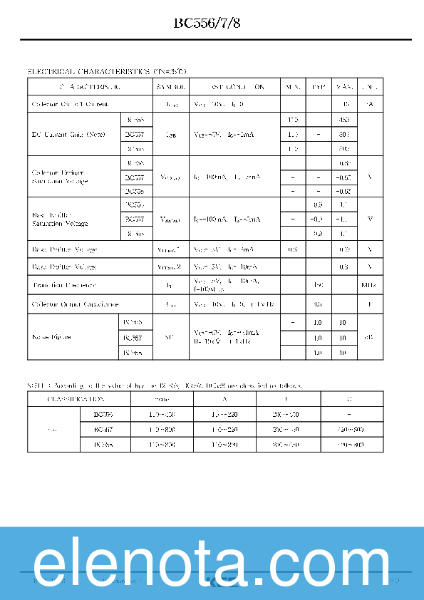 BC558 Datasheet PDF (359 KB) KEC | Pobierz z Elenota.pl