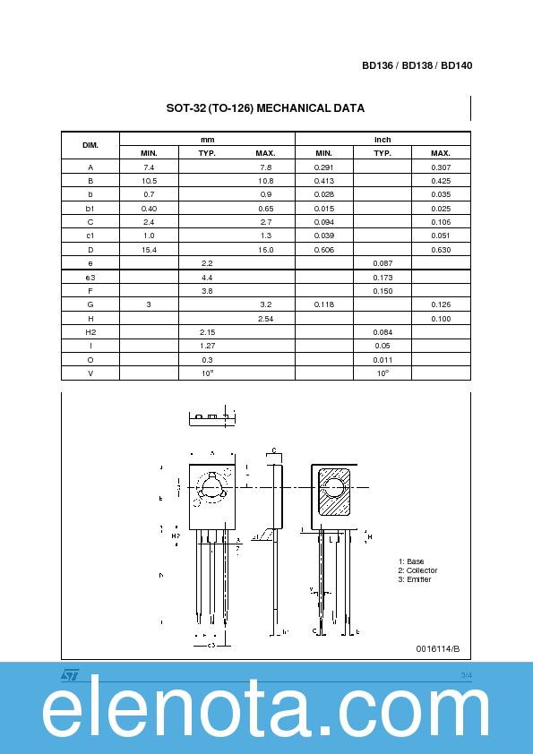 BD136 Datasheet PDF (36 KB) STMicroelectronics | Pobierz z Elenota.pl
