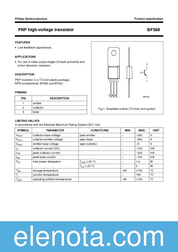 BF588 Datasheet PDF (43 KB) Philips | Pobierz z Elenota.pl