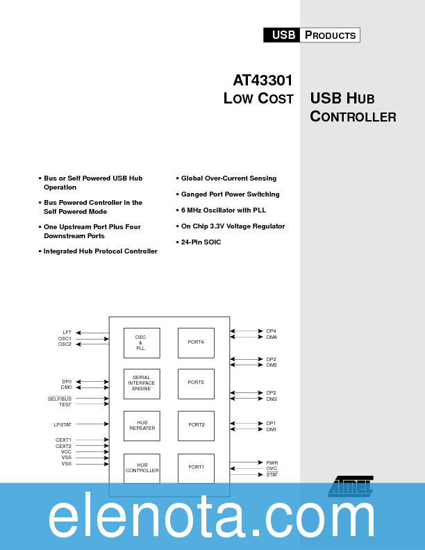 CONTROLLERS Datasheet PDF (17 KB) Atmel | Pobierz z Elenota.pl CONTROLLERS Datasheet PDF (17 KB) Atmel | Pobierz z Elenota.pl