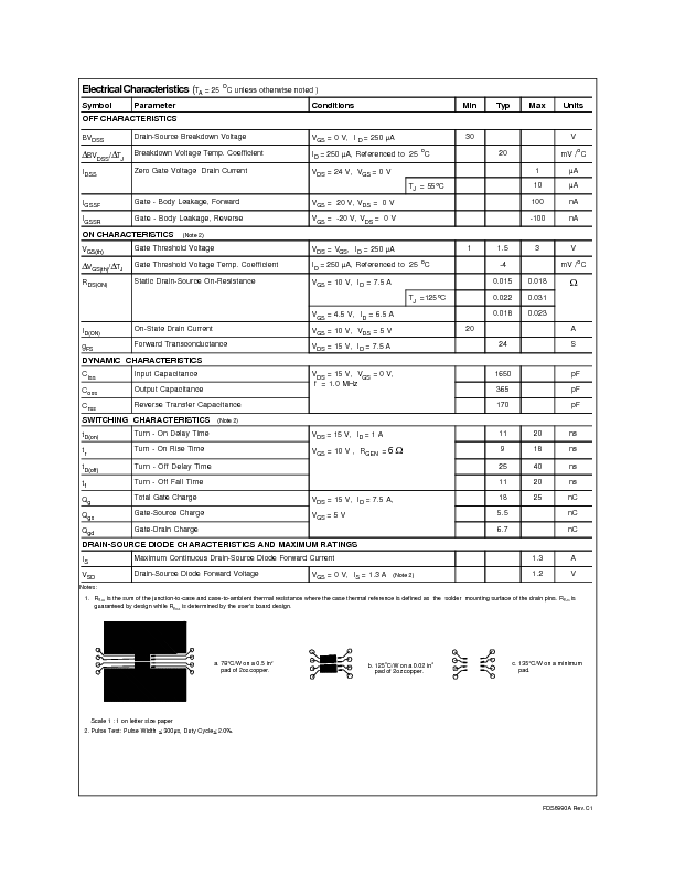 FDS6990A Datasheet PDF (193 KB) Fairchild | Pobierz z Elenota.pl