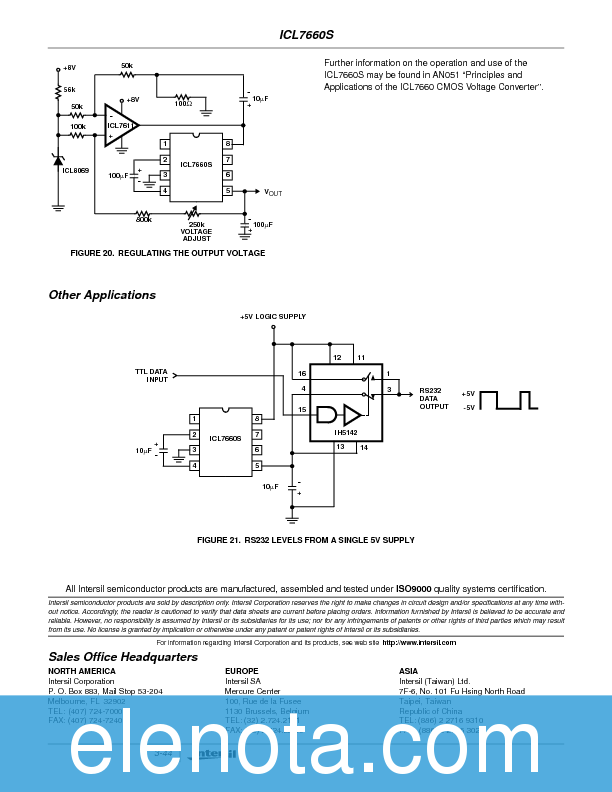 ICL7660SCBA Datasheet PDF (78 KB) Intersil | Pobierz z Elenota.pl