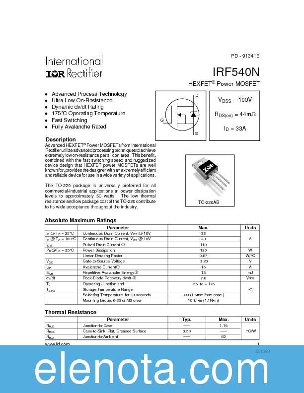 IRF540N MOSFET Pinout, Datasheet, Application Explained, 57% OFF