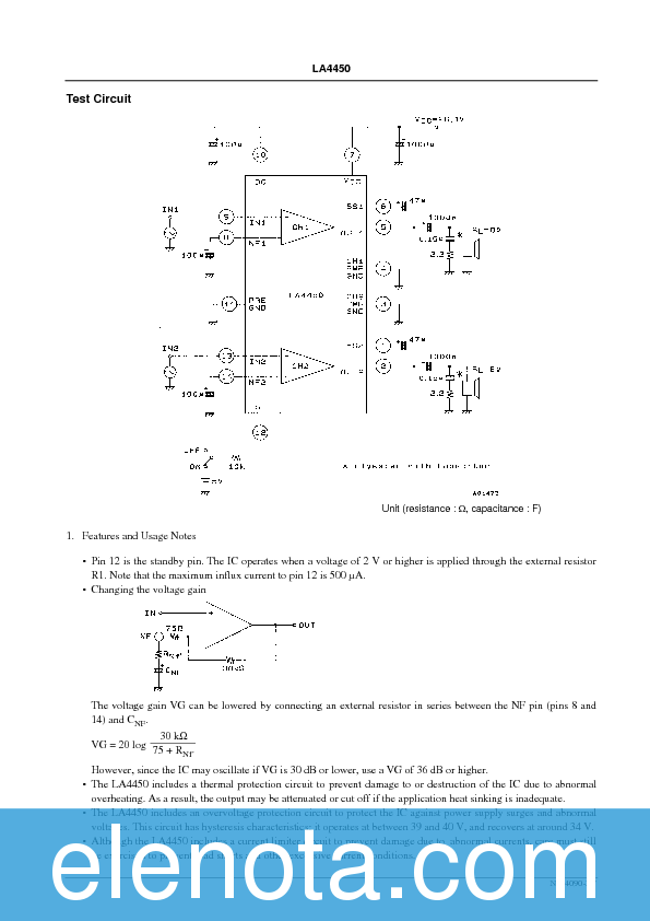 LA4450 Datasheet PDF (473 KB) Sanyo | Pobierz z Elenota.pl