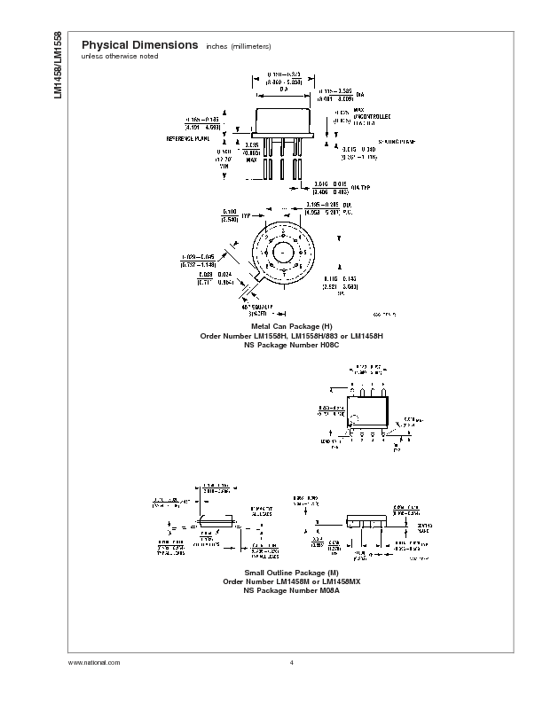 LM1458 Datasheet PDF (127 KB) National Semiconductor | Pobierz z Elenota.pl