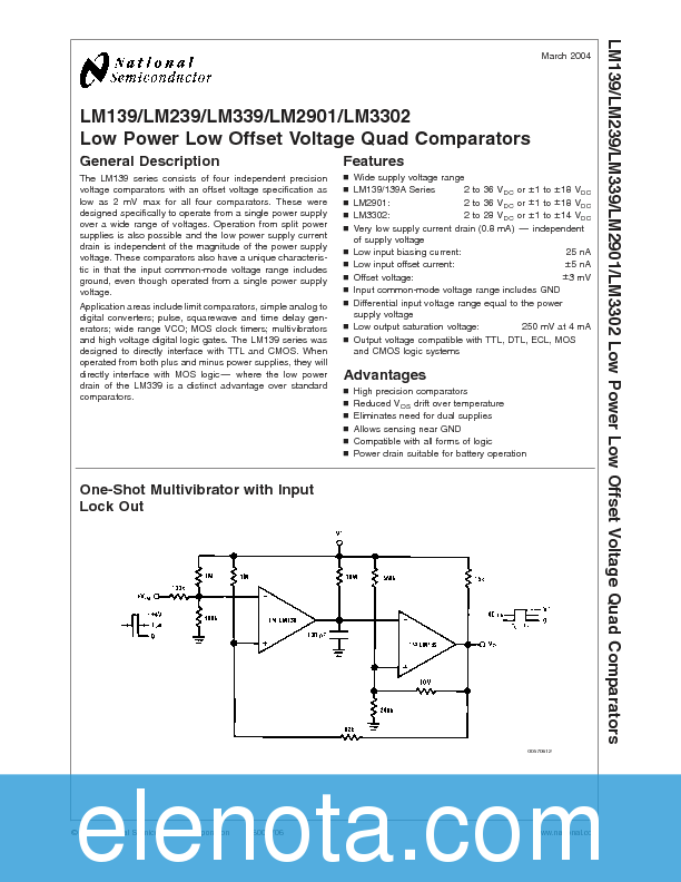 LM339 Datasheet PDF (465 KB) National Semiconductor | Pobierz z Elenota.pl
