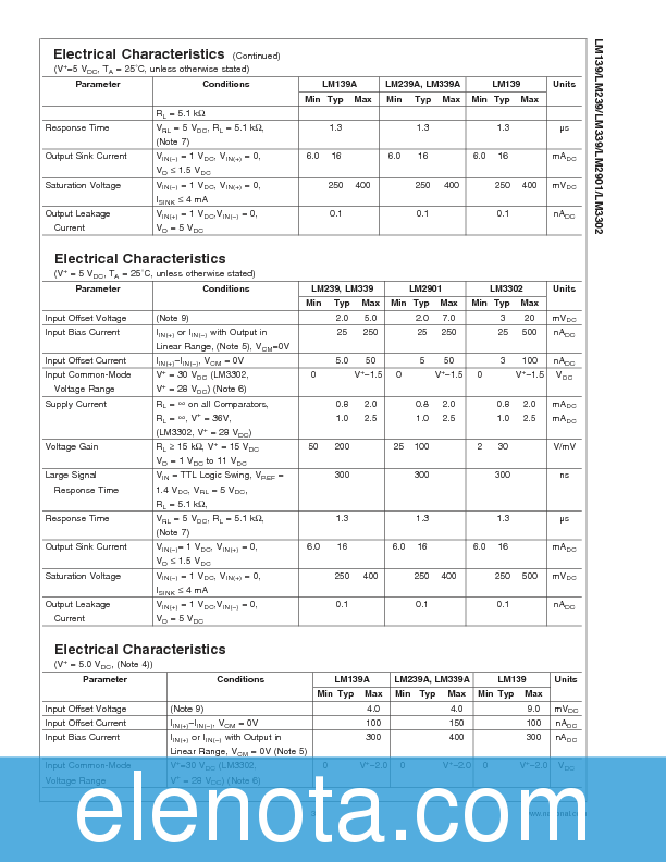 LM339 Datasheet PDF (465 KB) National Semiconductor | Pobierz z Elenota.pl