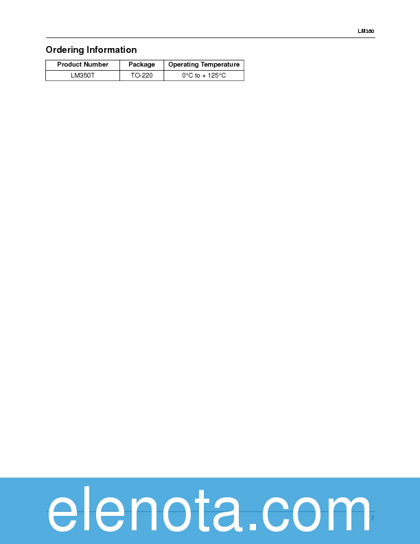 LM350 Datasheet PDF (122 KB) Fairchild | Pobierz z Elenota.pl