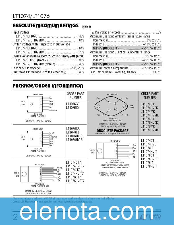 LT1076 Datasheet PDF (216 KB) Linear Technology | Pobierz z Elenota.pl