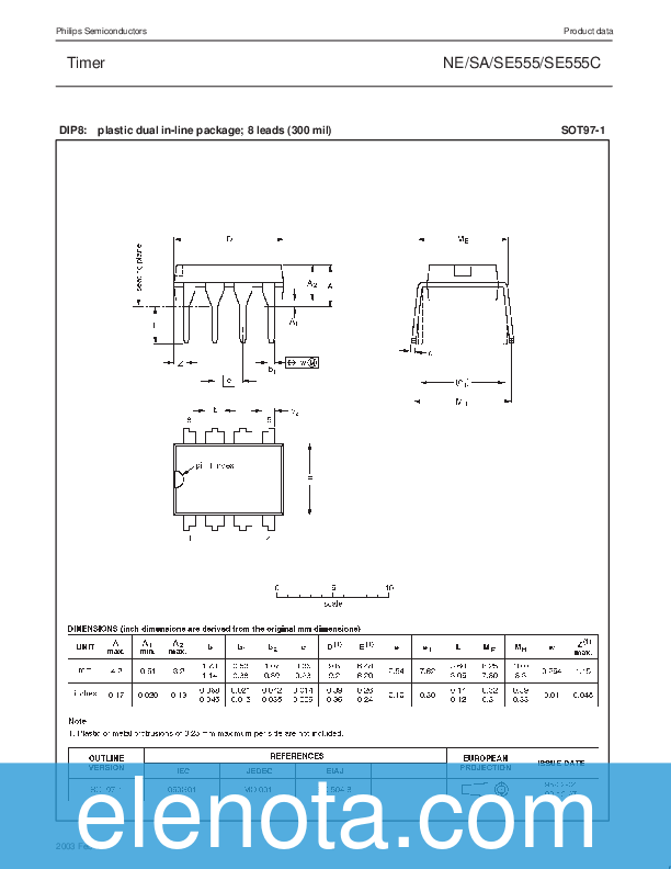 NE555 Datasheet PDF (115 KB) Philips Semiconductors | Pobierz z Elenota.pl