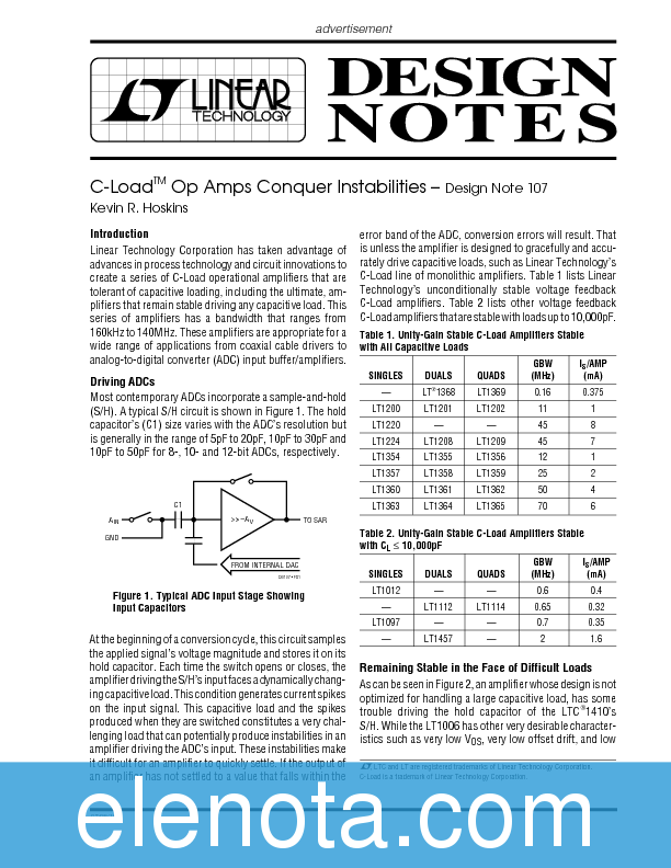 OPERATIONAL AMPLIFIERS Datasheet PDF (139 KB) Linear Technology ... OPERATIONAL AMPLIFIERS Datasheet PDF (139 KB) Linear Technology ...
