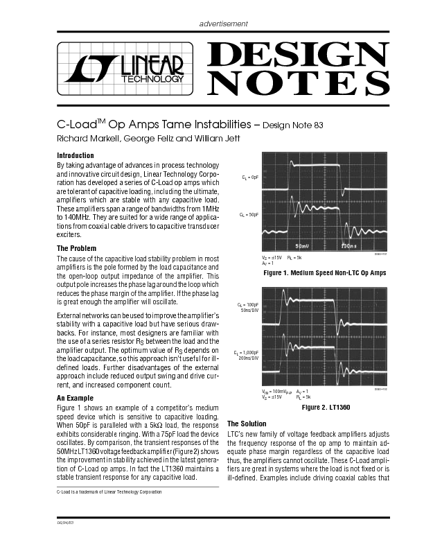 OPERATIONAL AMPLIFIERS Datasheet PDF (130 KB) Linear Technology ... OPERATIONAL AMPLIFIERS Datasheet PDF (130 KB) Linear Technology ...