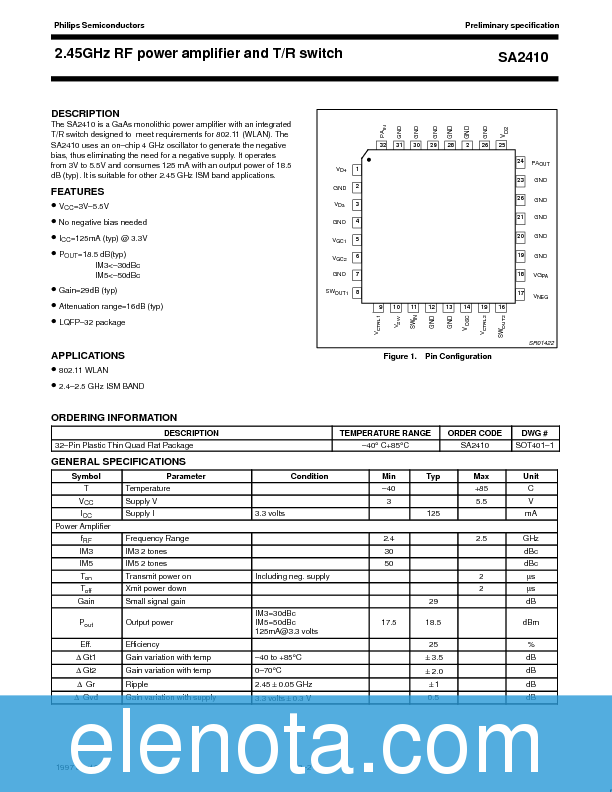 SA2410 Datasheet PDF (45 KB) Philips | Pobierz z Elenota.pl