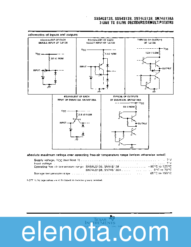SN54LS138 Datasheet PDF (290 KB) Texas Instruments | Pobierz z Elenota.pl