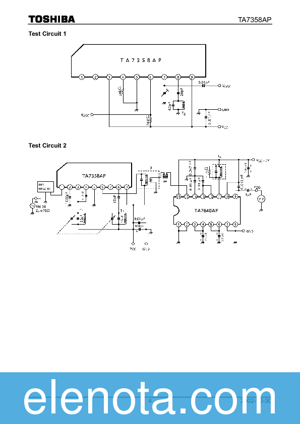 TA7358AP Datasheet PDF (569 KB) Toshiba | Pobierz z Elenota.pl