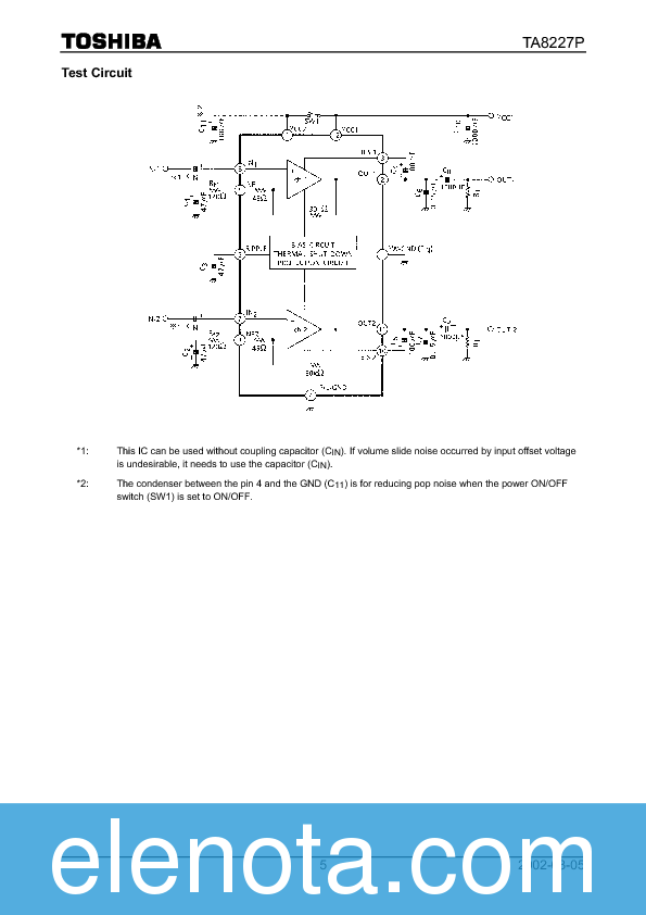 TA8227P Datasheet PDF (303 KB) Toshiba | Pobierz z Elenota.pl